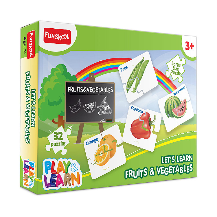 Buy Let's Learn Fruits & Vegetables Puzzle only at Board Games India ...