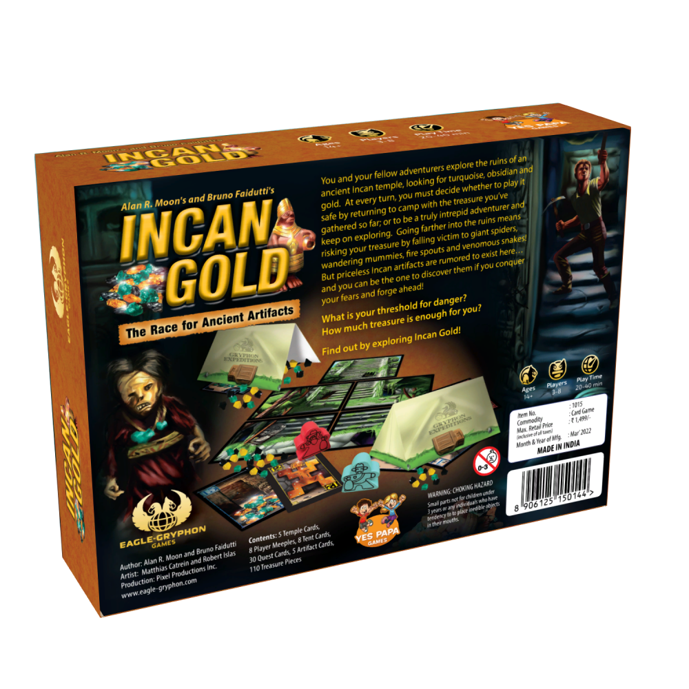 Buy Incan Gold only at Board Games India - Best Price, Free and Fast ...
